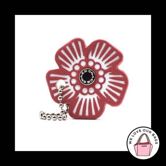 Coach | Accessories | New Small Coach Tea Rose Flower Pink Leather Key ...
